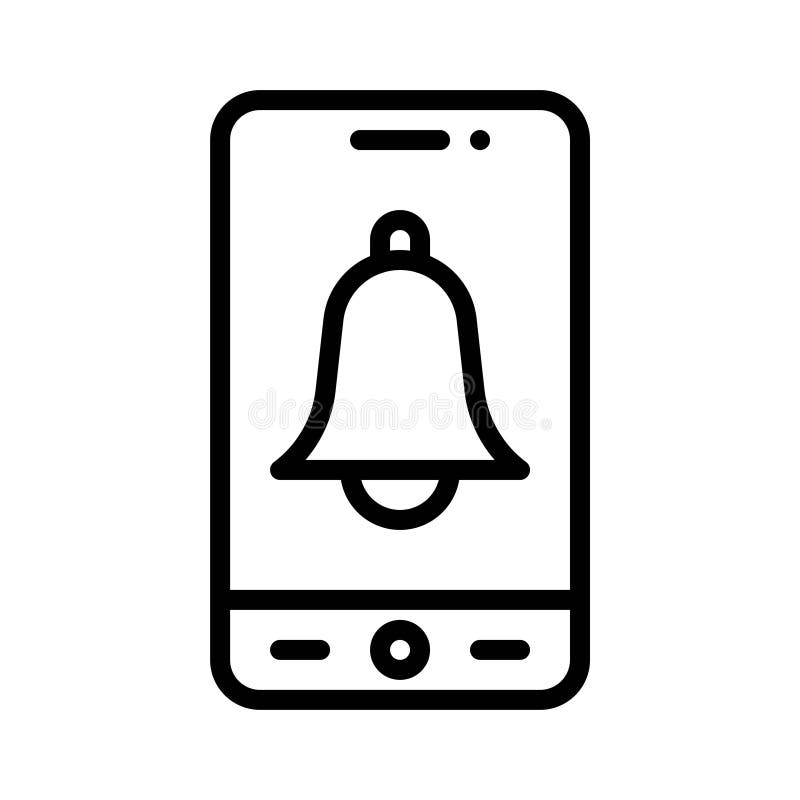 Notification App Icon, Mobile Application Vector Illustration Stock ...