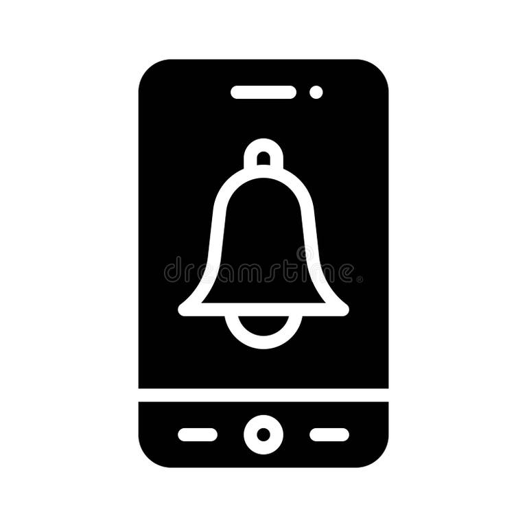 Notification App Icon, Mobile Application Vector Illustration Stock ...
