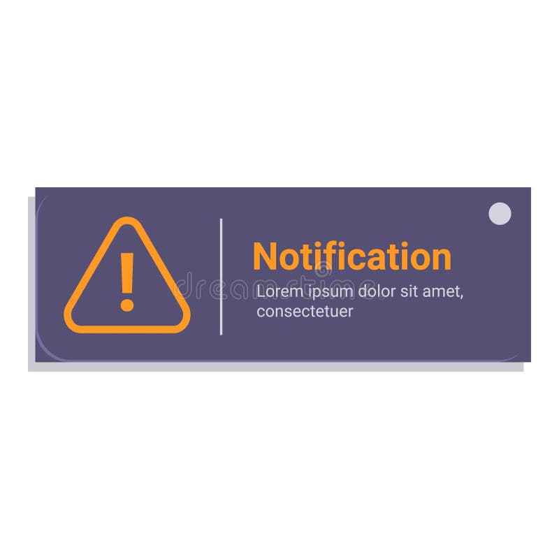 Notification Banner with Exclamation Point in Triangle Stock Vector ...