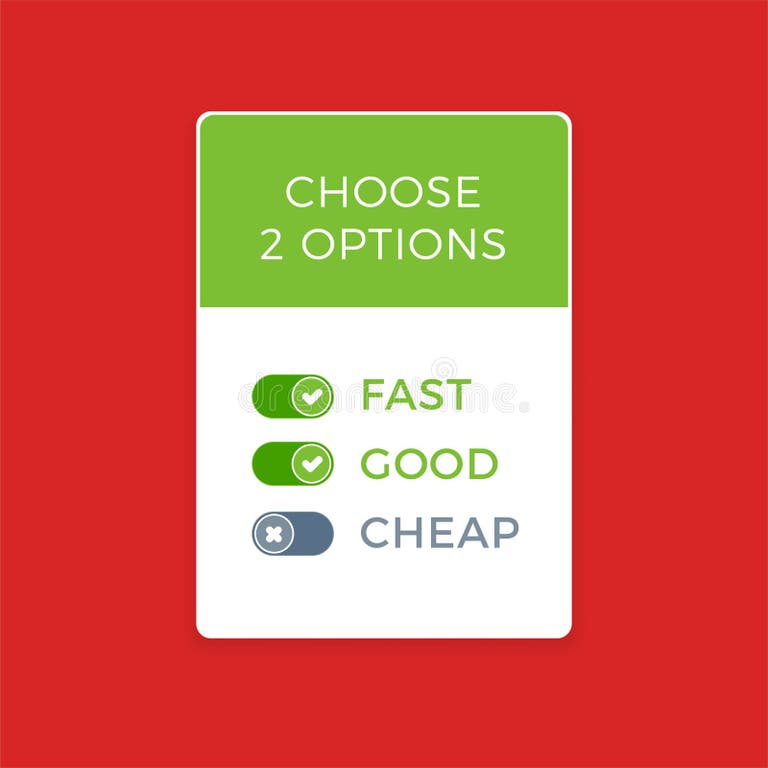 The Notification Bar of Good, Fast and Cheap. Vector Illustration Stock ...