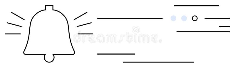 Notification Bell with Alert Lines and Dots Representing New Message ...