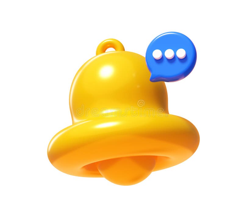 Notification Bell with Chat Bubble Icon 3d Illustration Stock ...