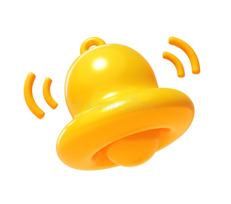 Notification Bell with Double Waves Icon 3d Illustration Stock ...