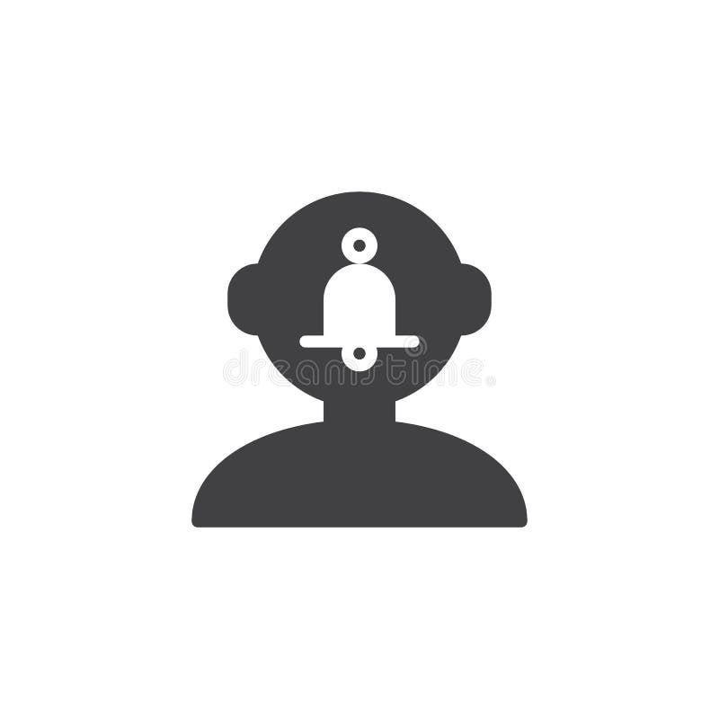 Notification Bell in Human Head Vector Icon Stock Vector - Illustration ...