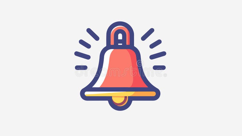 Notification Bell Icon for Alerts and Updates on White Background Stock ...