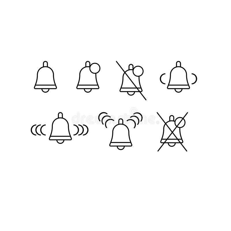 Notification Bell Icon in Flat Style. Ringing Bell Symbol for Your Web ...