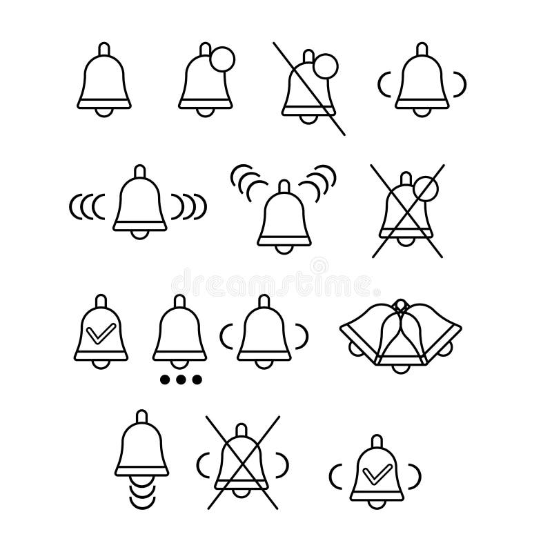 Notification Bell Icon in Flat Style. Ringing Bell Symbol for Your Web ...