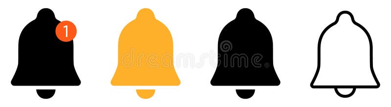 Notification Bell Icon. Incoming Message Stock Vector - Illustration of ...