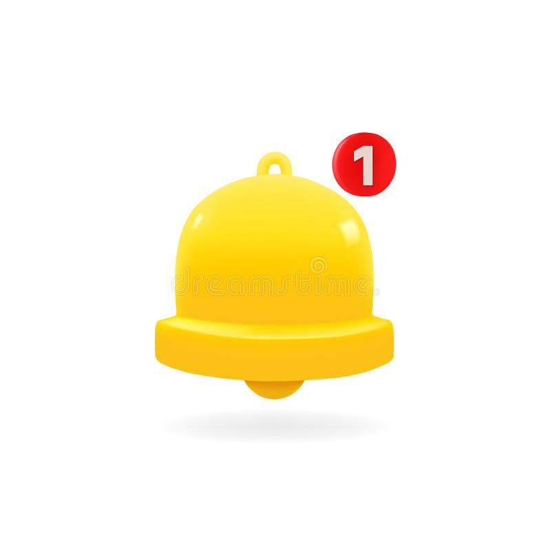 Notification Bell Icon with Red Mark. Vector Symbol Outline Style Stock ...