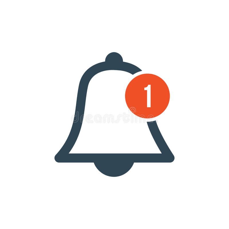 Notification Bell Icon with Message Indicator. Bell Icon Symbol ...