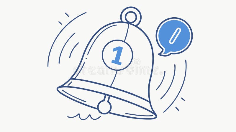 Notification Bell Icon with One New Message, Vector Design Generative ...