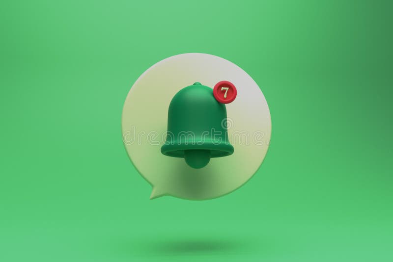 Notification Bell Icon in Round Dialog Box Stock Illustration ...