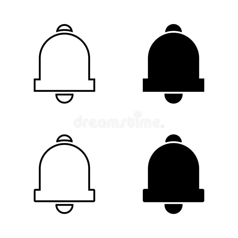Notification Bell Icon Set. Alarm, Reminder Concept Stock Illustration ...