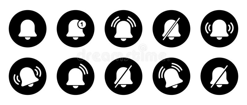 Notification Bell Icon Set Ui Design Stock Photos - Free & Royalty-Free ...