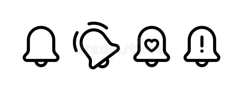 Notification Bell Icon Set. Bell Reminder Stock Illustration ...