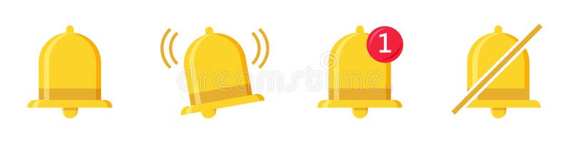 Notification Bell Icon Set. Notification Ringing Bells Stock ...