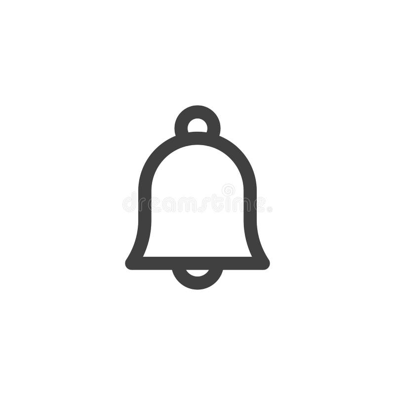Notification, Bell Line Icon Stock Vector - Illustration of jingle ...
