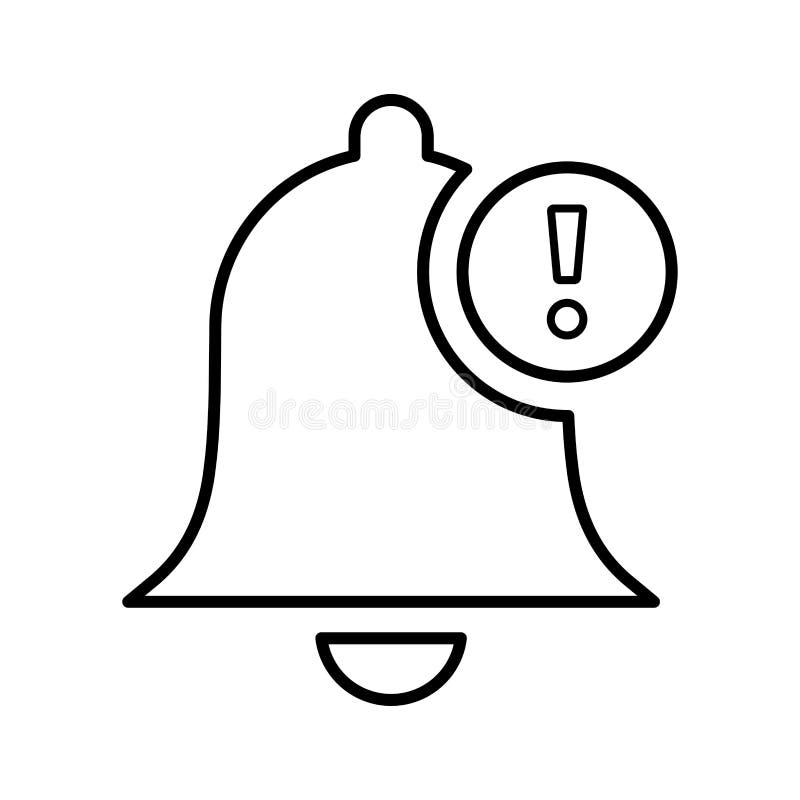 Notification, Bell Outline Icon. Line Art Vector Stock Illustration ...