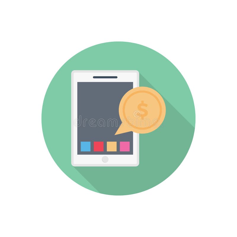 Notification Vector Flat Colour Icon Stock Vector - Illustration of ...