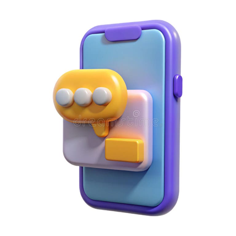 Notification Chat on Smartphone 3D Illustration Stock Illustration ...