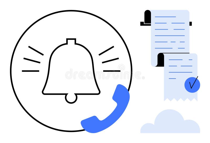 Notification and Checklist Concept with Bell Icon and Task Completion ...
