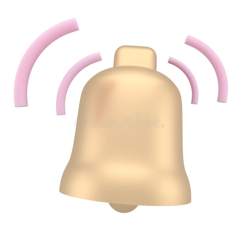 Notification 3D Icon. Cute Yellow Bell. 3D Model Render for Design. 3d ...