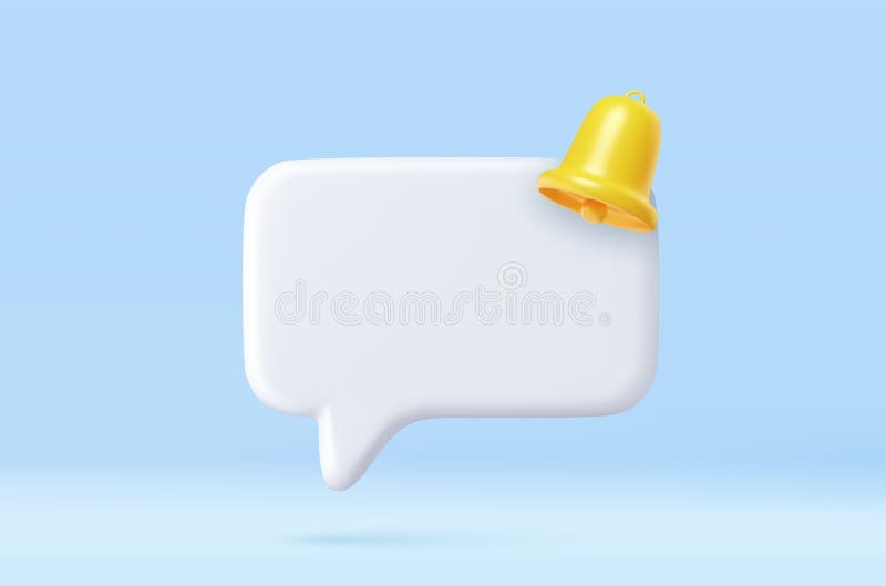 Notification 3D icon stock vector. Illustration of bubble - 297193008
