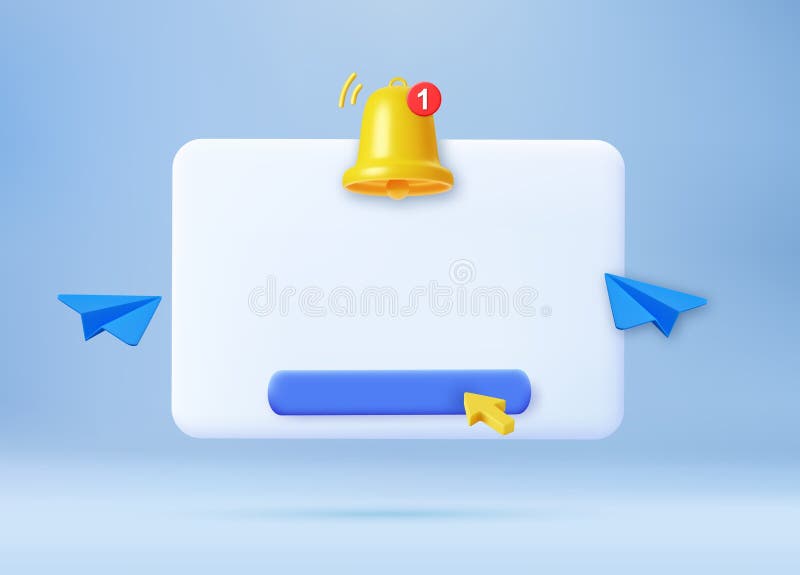 Notification 3D icon stock vector. Illustration of render - 297971791