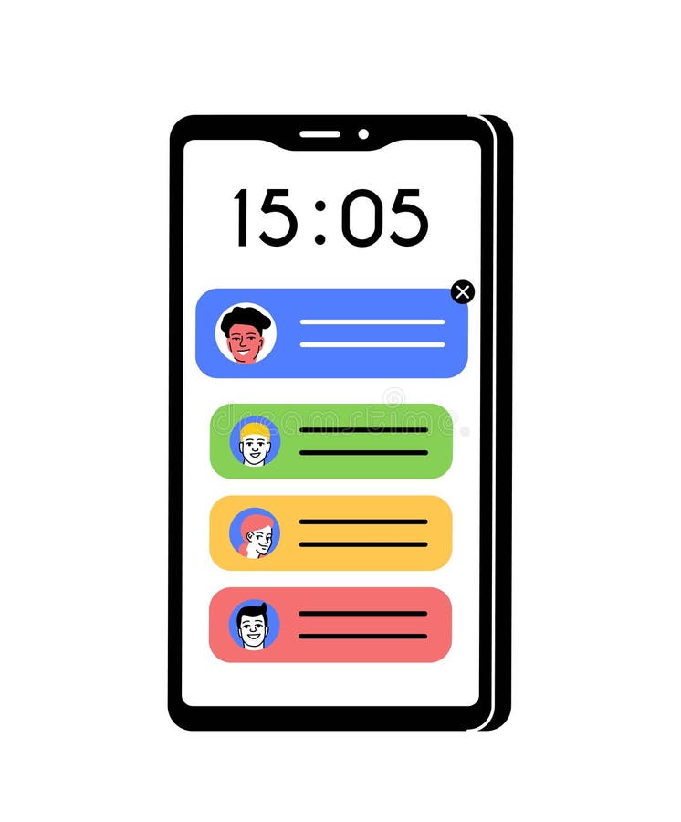 Notification Design for Smartphone Stock Vector - Illustration of ...