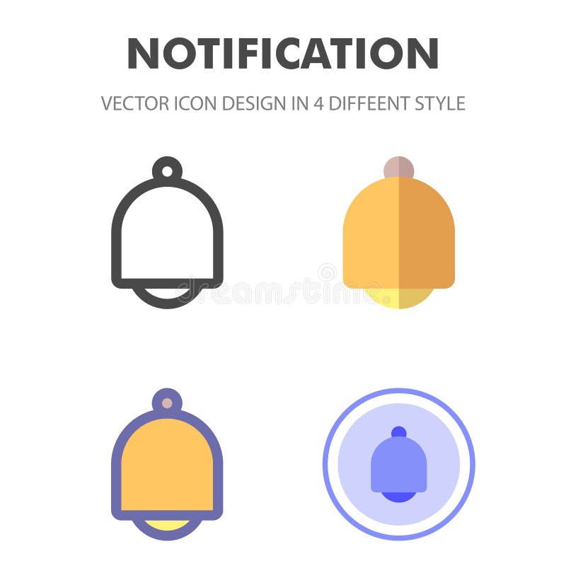 Notification Icon Design in 4 Different Style. Icon Design for Your Web ...