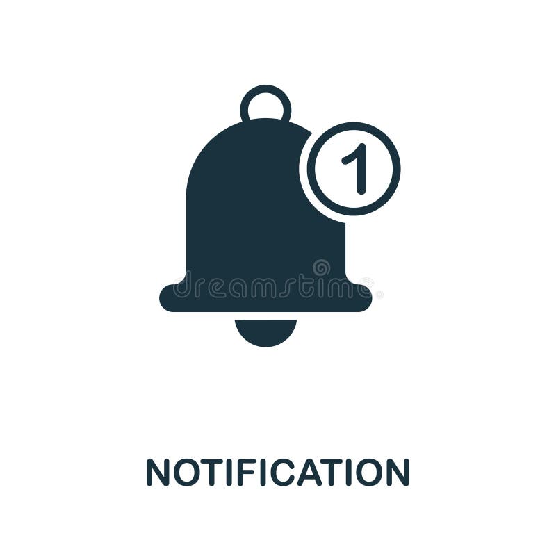 Notification Icon. Monochrome Simple Notification Icon for Templates ...