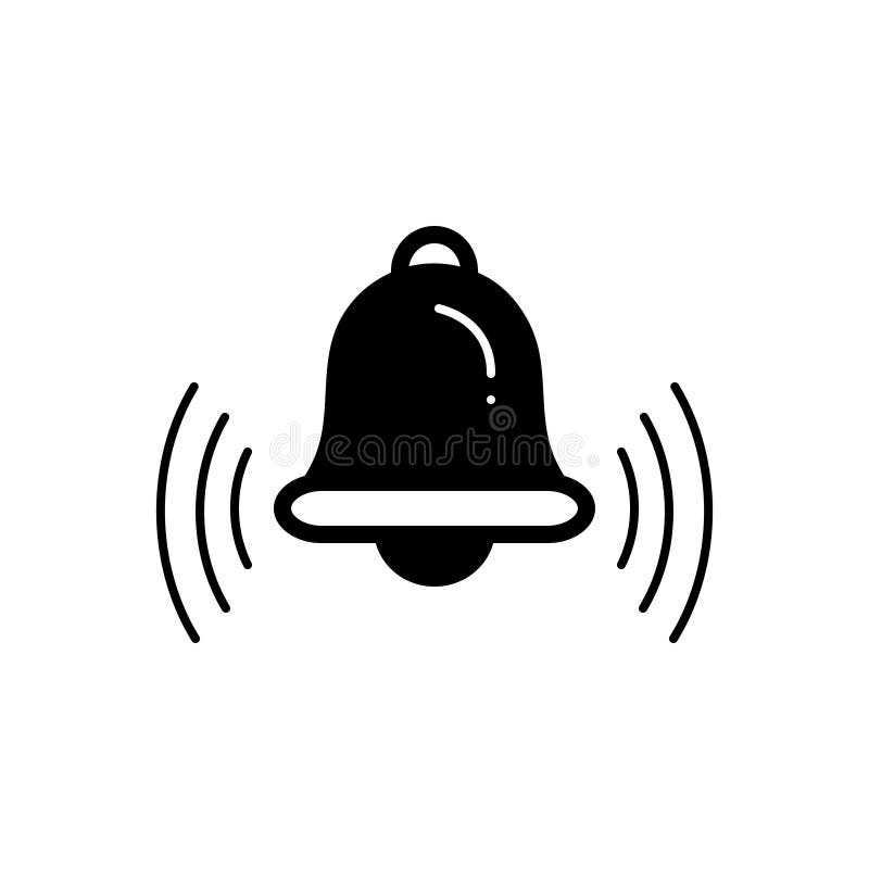 Black Solid Icon for Notification, Alert and Alarm Stock Vector ...