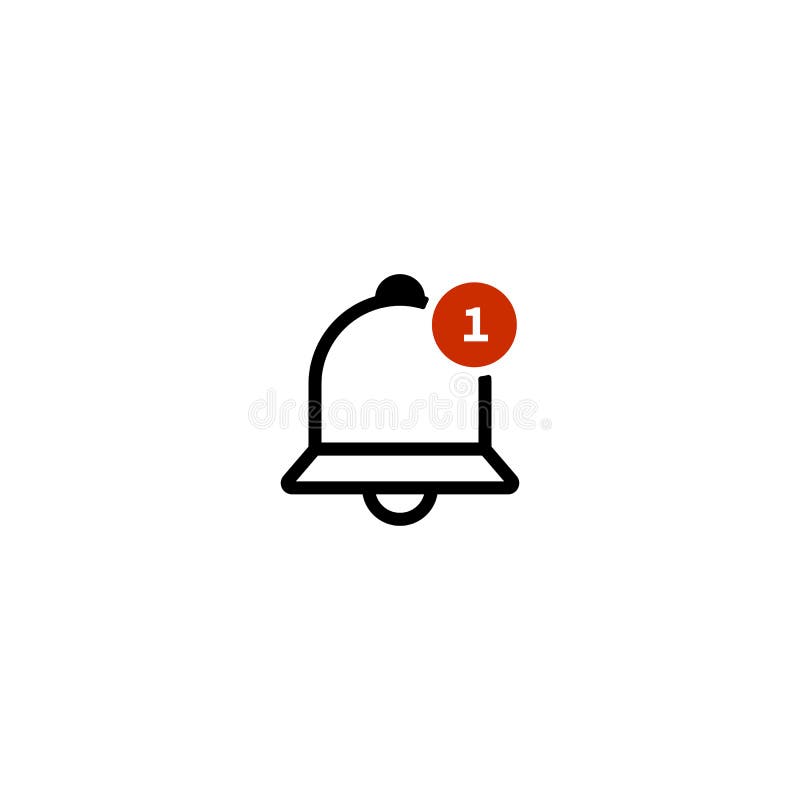 Notification Icon. One New Notice Stock Illustration - Illustration of ...