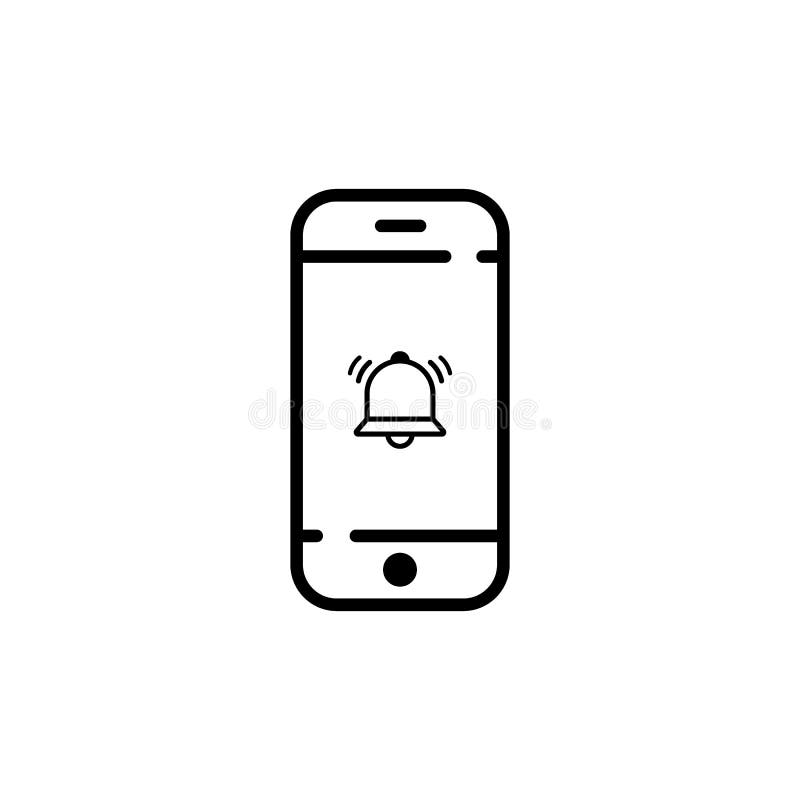 Notification Icon on the Phone Screen. Vector Symbol Stock Illustration ...
