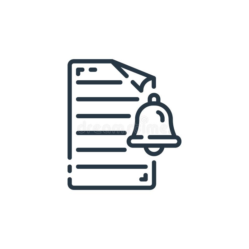 Notification Icon Vector from Documents Concept. Thin Line Illustration ...