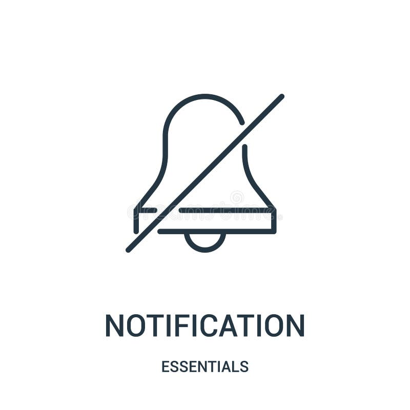 Notification Icon Vector from Essentials Collection. Thin Line ...