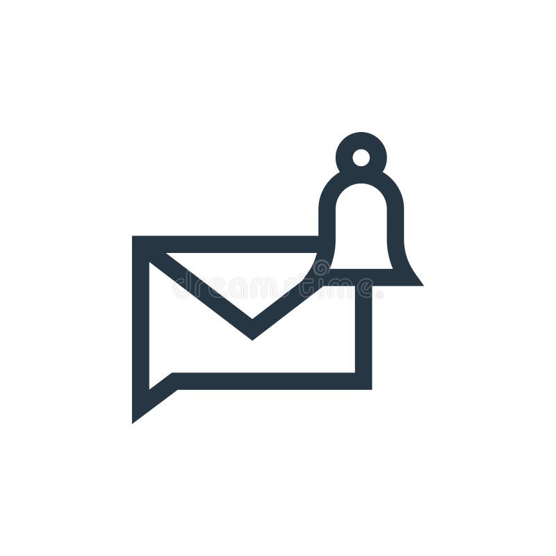Notification Icon Vector from Message Concept. Thin Line Illustration ...