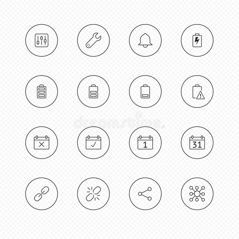 Notification Icons with Circle on White Background - Vector ...