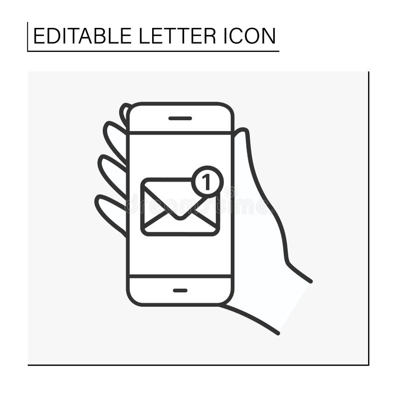 Notification line icon stock vector. Illustration of note - 267032470