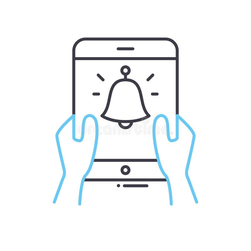 Notification Line Icon, Outline Symbol, Vector Illustration, Concept ... Notification Line Icon, Outline Symbol, Vector Illustration, Concept ...