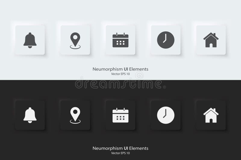 Notification, Location, Date, Time, and Address Icon. Flat Icon. a Set ...