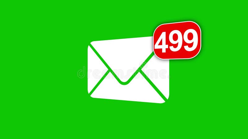 Notification Message Mail Counting on Green Screen Animation Stock ...