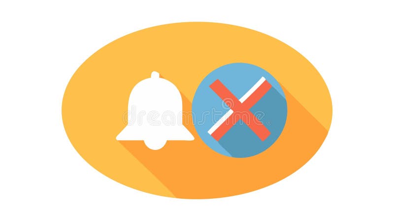Notification Off Bell Icon in Flat Design Style Illustration, Vector ...
