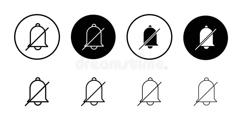Notification Off Icon Flat Fill Set Collection Stock Vector ...