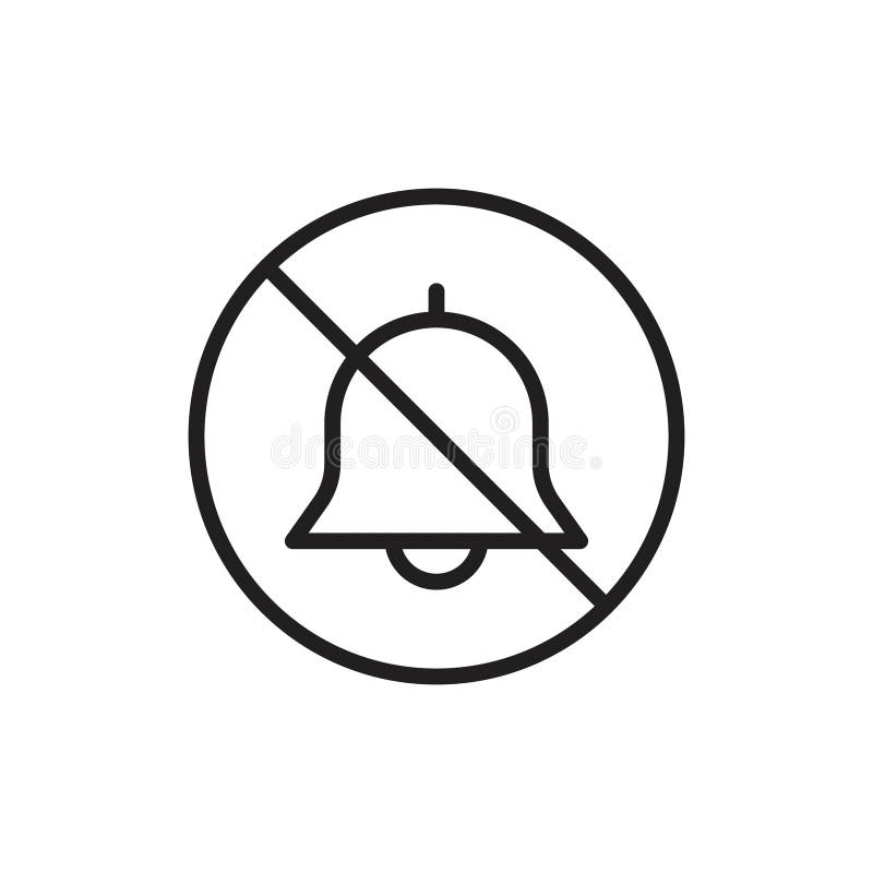 Notification Off Icon Simple Thin Outline Stock Vector - Illustration ...