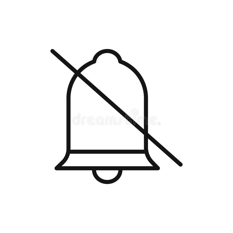 Notification Off Icon Thin Line Art Isolated Stock Illustration ...