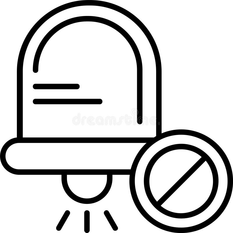Notification Off Outline Vector Icon Stock Vector - Illustration of ...