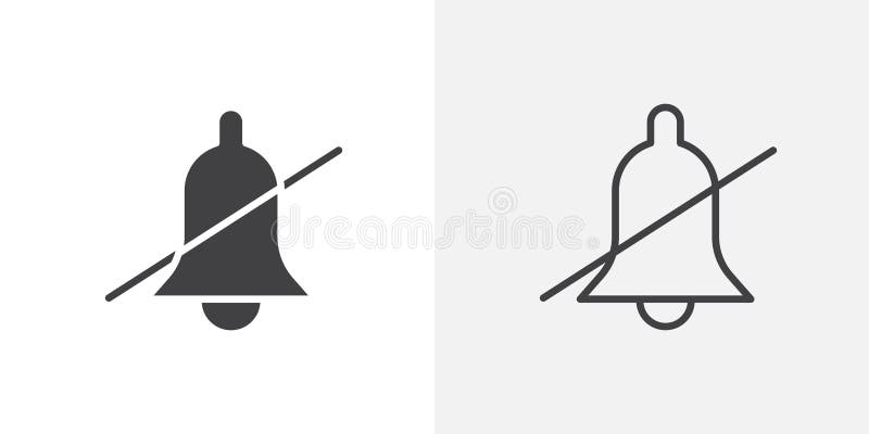 Notification Off Vecor Icon Set Stock Vector - Illustration of ...