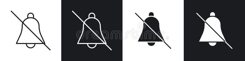 Notification Off Vecor Icon Set Stock Vector - Illustration of ...