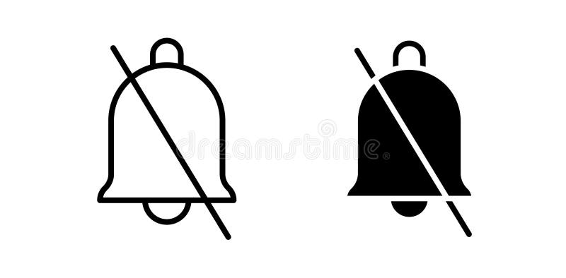 Notification Off Vecor Icon Set Stock Vector - Illustration of ...